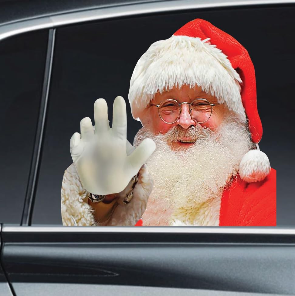 Amazon.com - Car Window Decal Funny 3D Santa Decals for Any Smooth ...