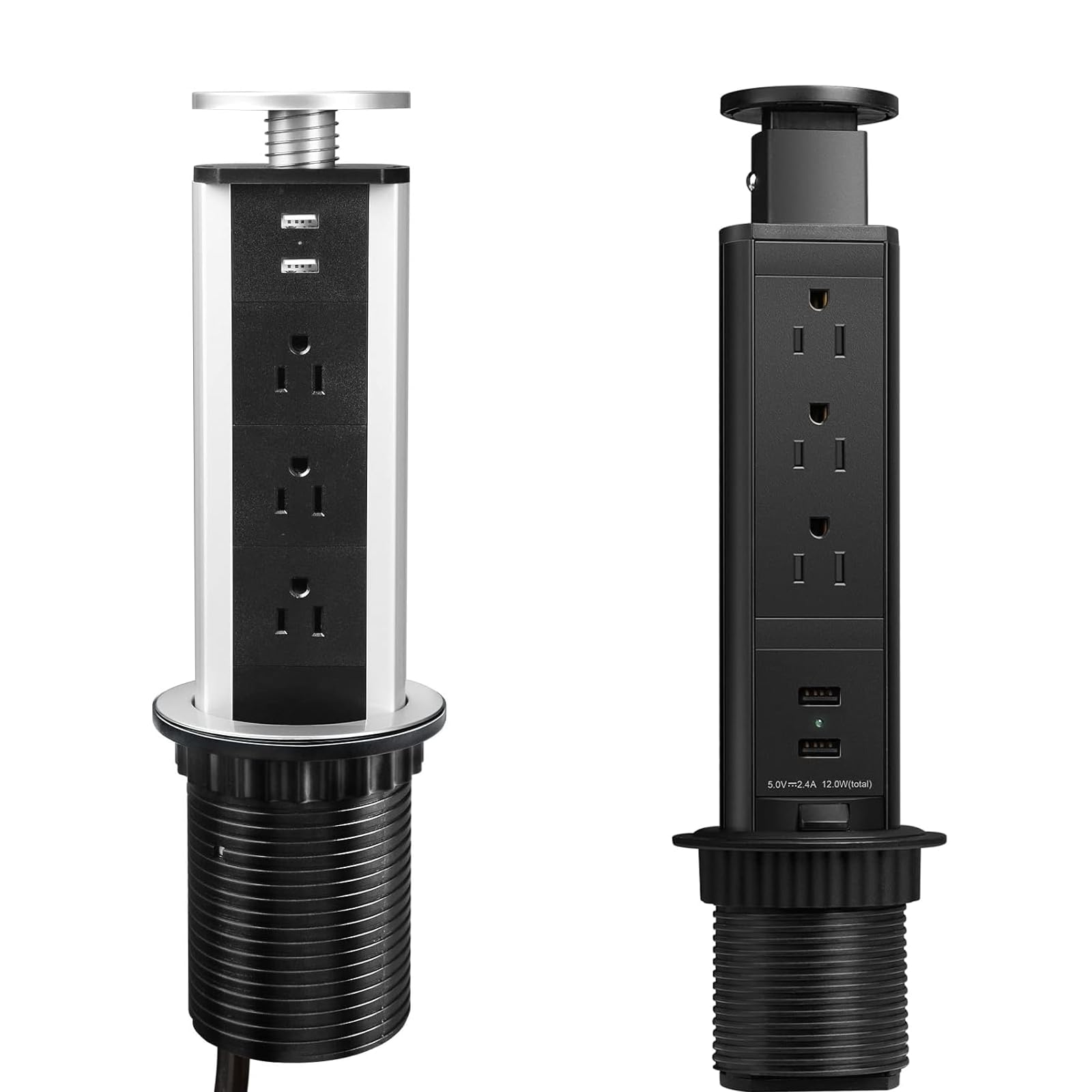 Kungfuking Pop Up Outlet Socket Recessed Retractable Power Strip ...