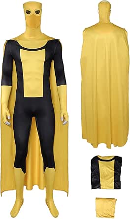 Amazon.com: Men Invincible Costume Mark Grayson Cosplay Jumpsuit Cloak ...