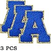Amazon.com: 3Pcs Letter Patches Varsity Glitters Chenille,SPRT Iron on ...