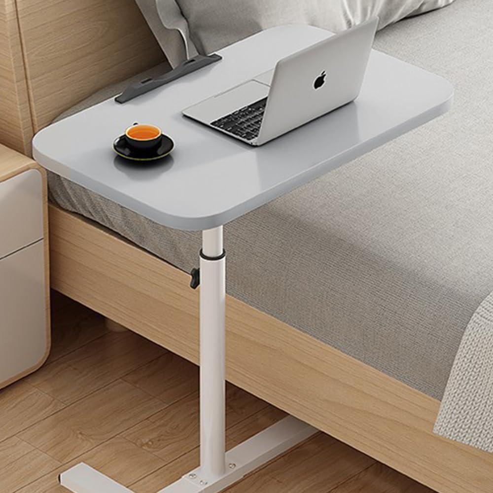 Sinbury Overbed Table with Wheels Height Adjustable Laptop Table Over ...