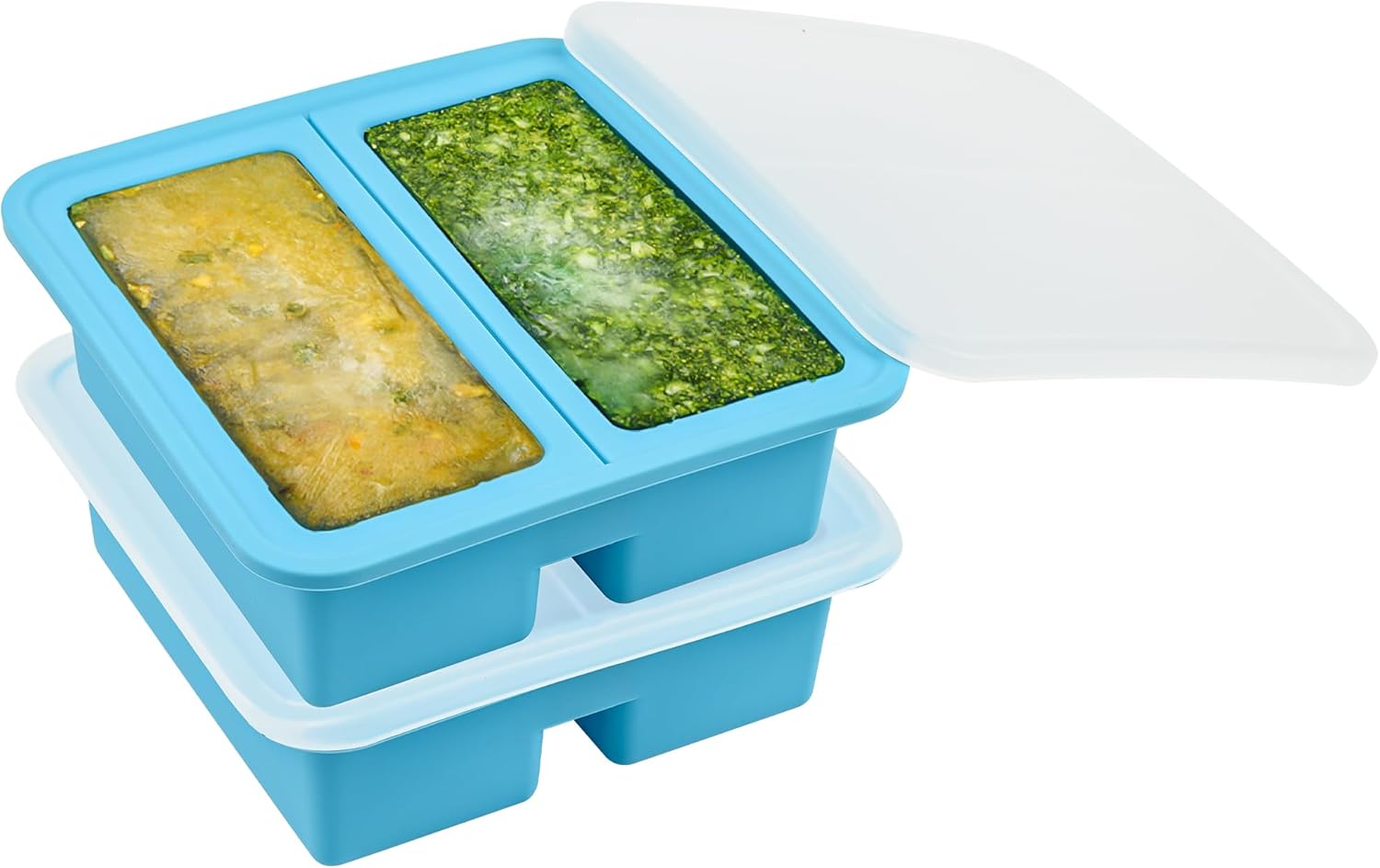 Amazon.com: Silicone Freezer Tray With Lid - Silicone Freezer Food ...