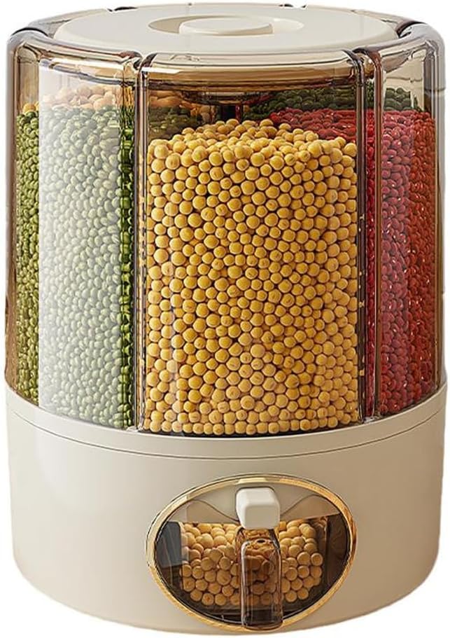 Amazon.com - Grain Dispenser, Rotating 6 Compartment Dry Food Dispenser ...