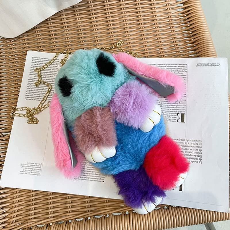 MYRIAD Kids Rabbit Faux Fur Backpack Bunny Hare Shoulder Bags Plush ...