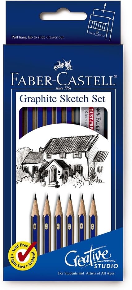 Amazon.com: Faber-Castell Graphite Sketch Set 8 piece set 11 40 00T ...