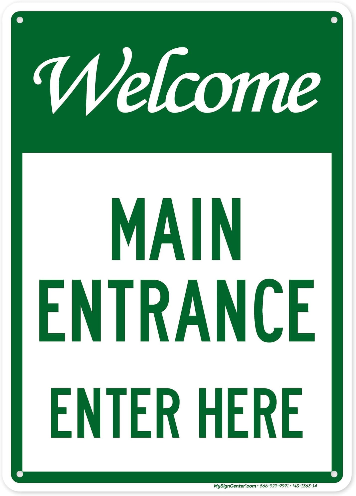 Amazon.com: Entrance Sign, 8x12 Aluminum Enter Here Sign Outdoor/Indoor ...