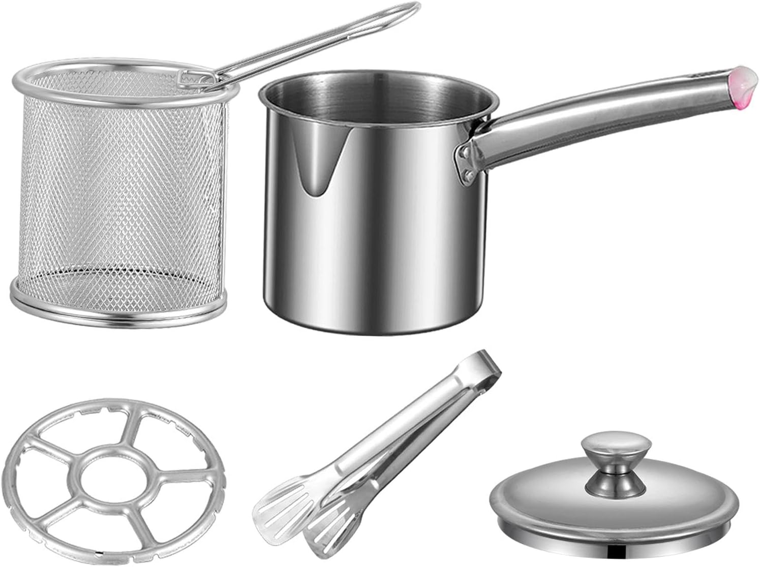 Amazon.com: Deep Fryer Pot Fryer Pan with Cover Cooking Pot Net Basket ...