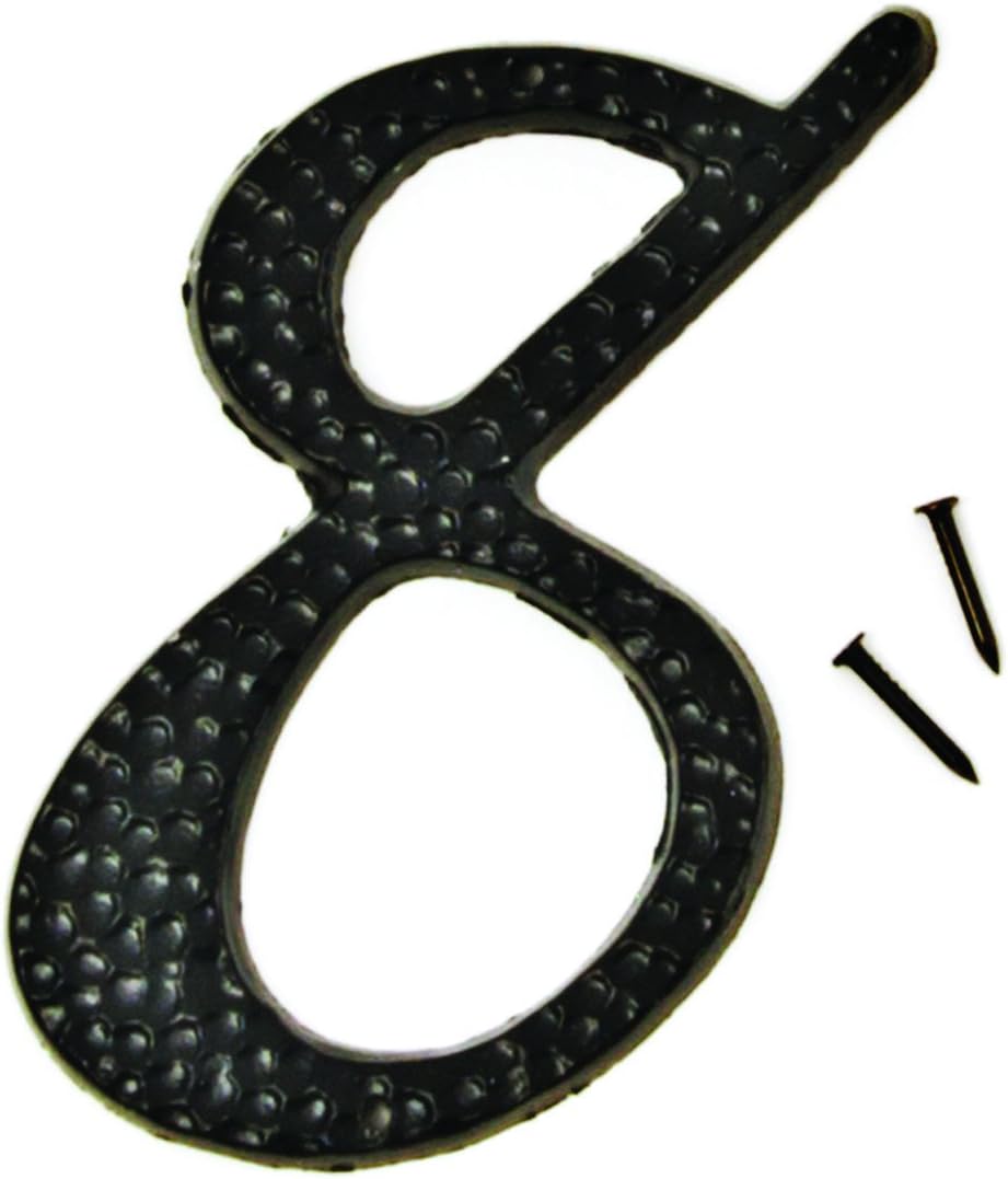 Amazon.com: Hy-Ko 3-1/2 in. Black Aluminum Number 8 Nail-On 1 pc ...