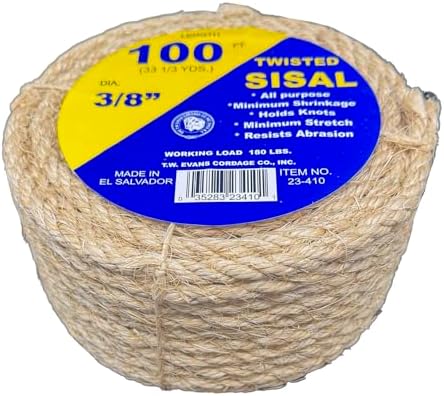 T.W Evans Cordage 26-011 1/4-Inch by 100-Feet 5 Star Manila Rope ...