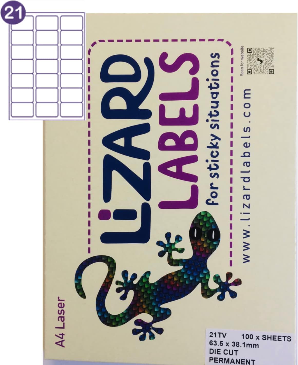 Self-Adhesive Label Sheet by Lizard Labels - Multi-Purpose Die Cut ...