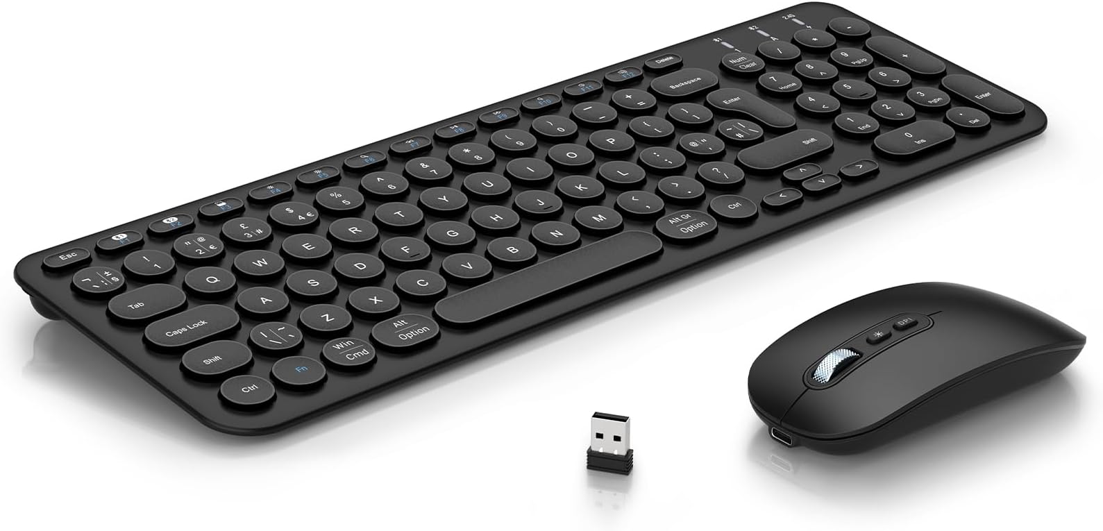 Rechargeable Bluetooth & Wireless Keyboard Mouse, PINKCAT Ultra Thin ...
