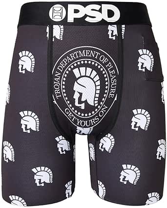 PSD Men's Trojan Dept Boxer Briefs, Men Underwear, Black, XS, Black ...