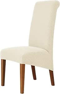 Odot Beige Chair Covers, Dining Chair Covers Set of 4, Stretch Corn ...