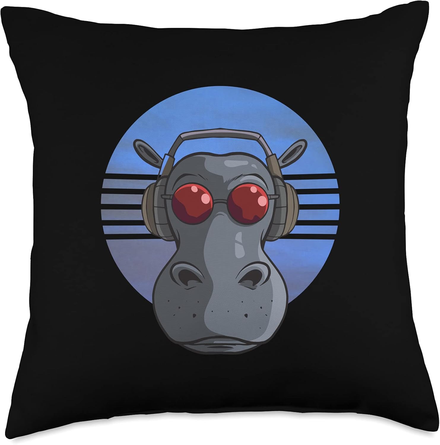 Amazon.com: MIX1 Music DJ Collection Cool Hippo with Headphones. Music ...