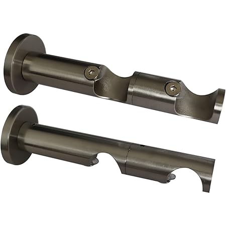 Amazon.com: Refila 2 Pack Double Curtain Rod Bracket Stainless Steel ...
