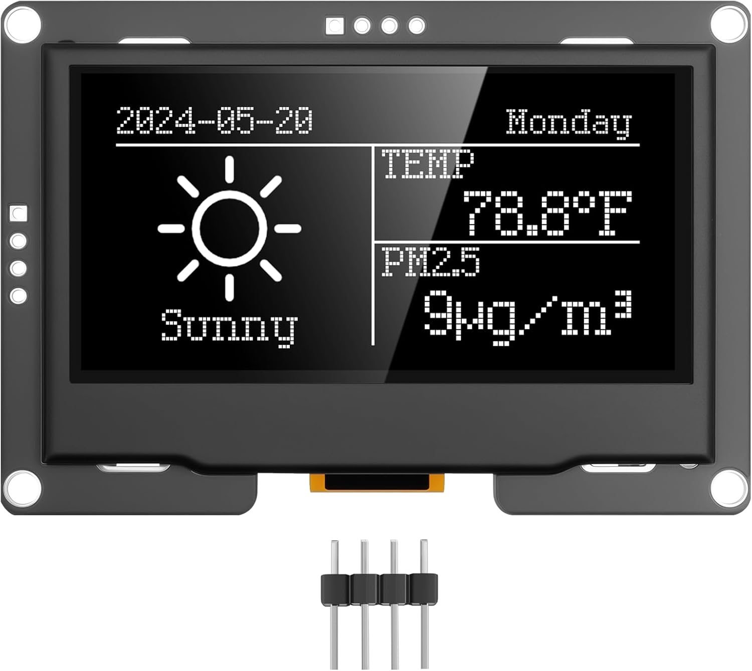 Amazon.com: YELUFT 2.42-inch I2C OLED Display Module 128x64 Pixel ...