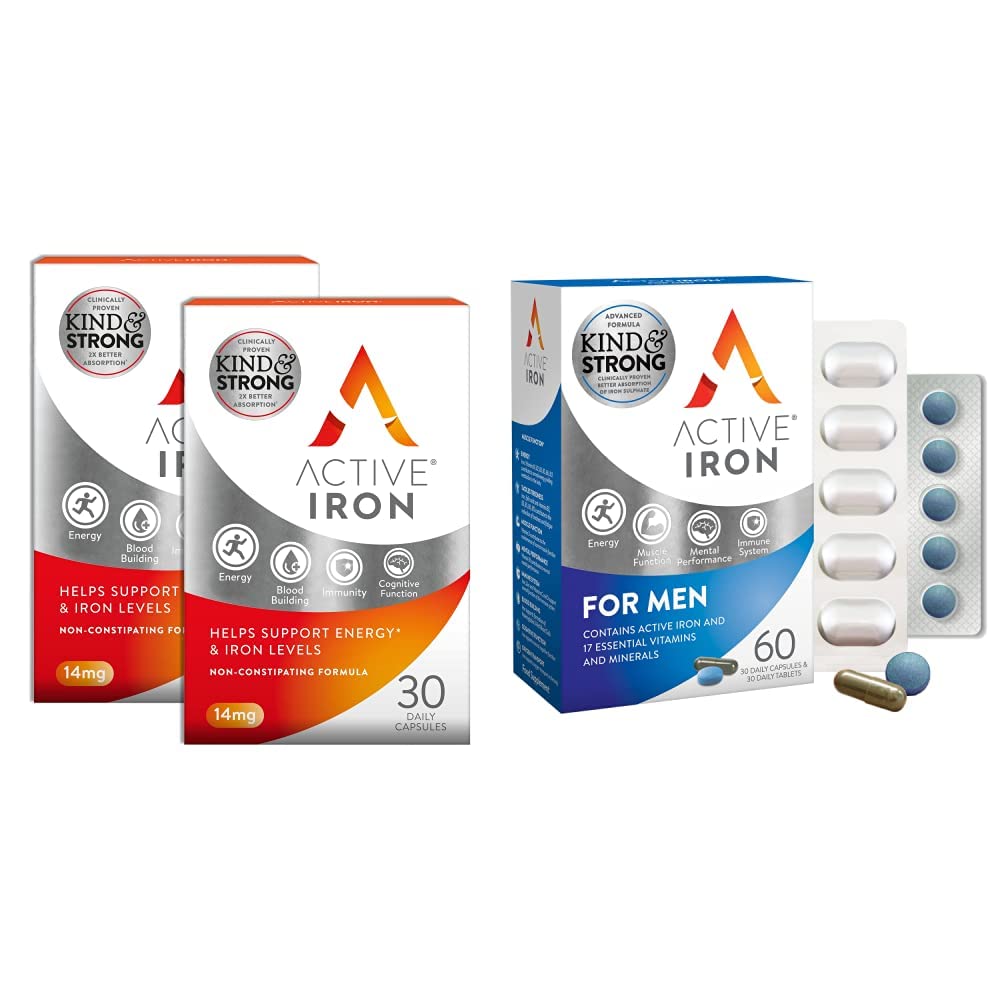 Active Iron 2 Packs Non Constipating Iron Tablets Ferrous Iron ...