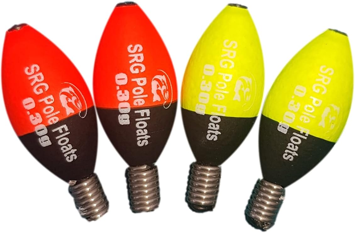 SRG Pole Floats Jigger Floats Pack of 4 (2 x 0.3 Red Tip / 2 x 0.3g ...