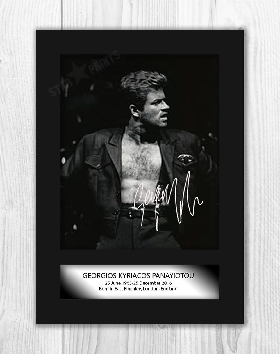 George Michael Signed Autograph Reproduction Photo A4 Print (unframed ...