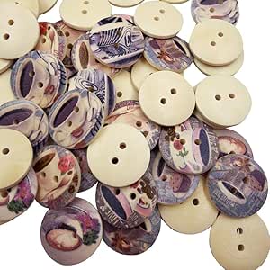 Amazon.com: Tiuimk Vintage Coffee Cup Buttons - 20mm - Wooden - Multi ...