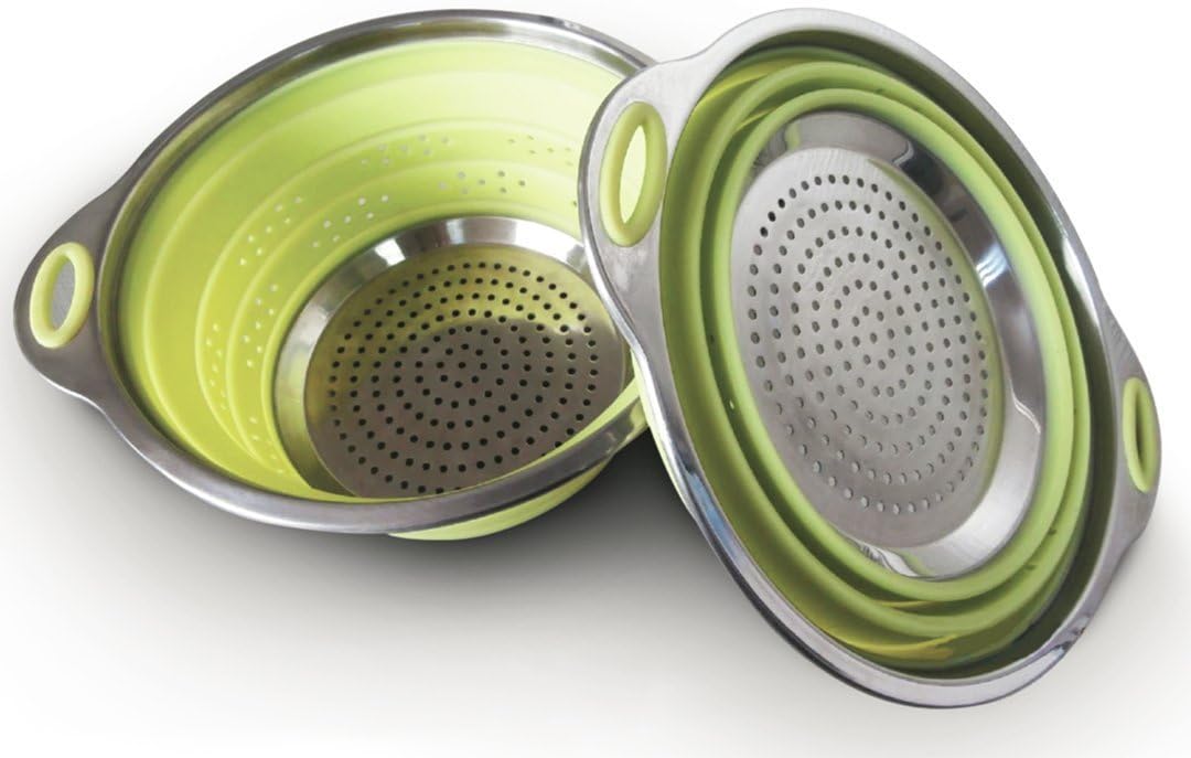 Amazon.com: Collapsible Colander and Funnel - Stainless Steel Meets Red ...