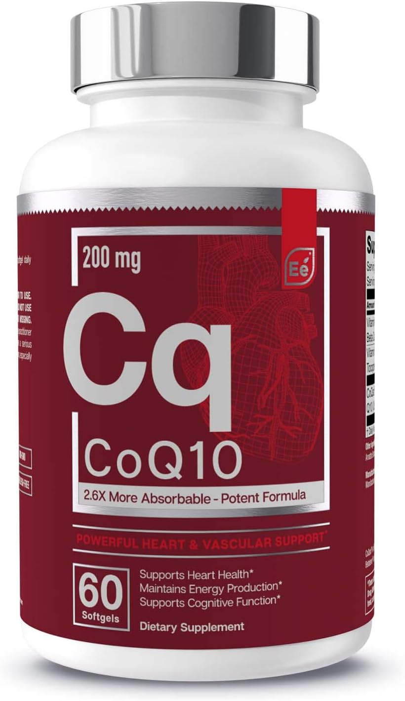 Amazon.com: CoQ10 Heart, Brain, and Vascular Support | 200 mg ...