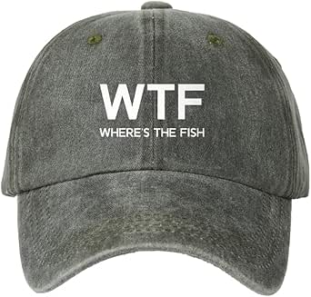 WTF Where's The Fish Funny Print Baseball Cap Men Women's Adjustable ...