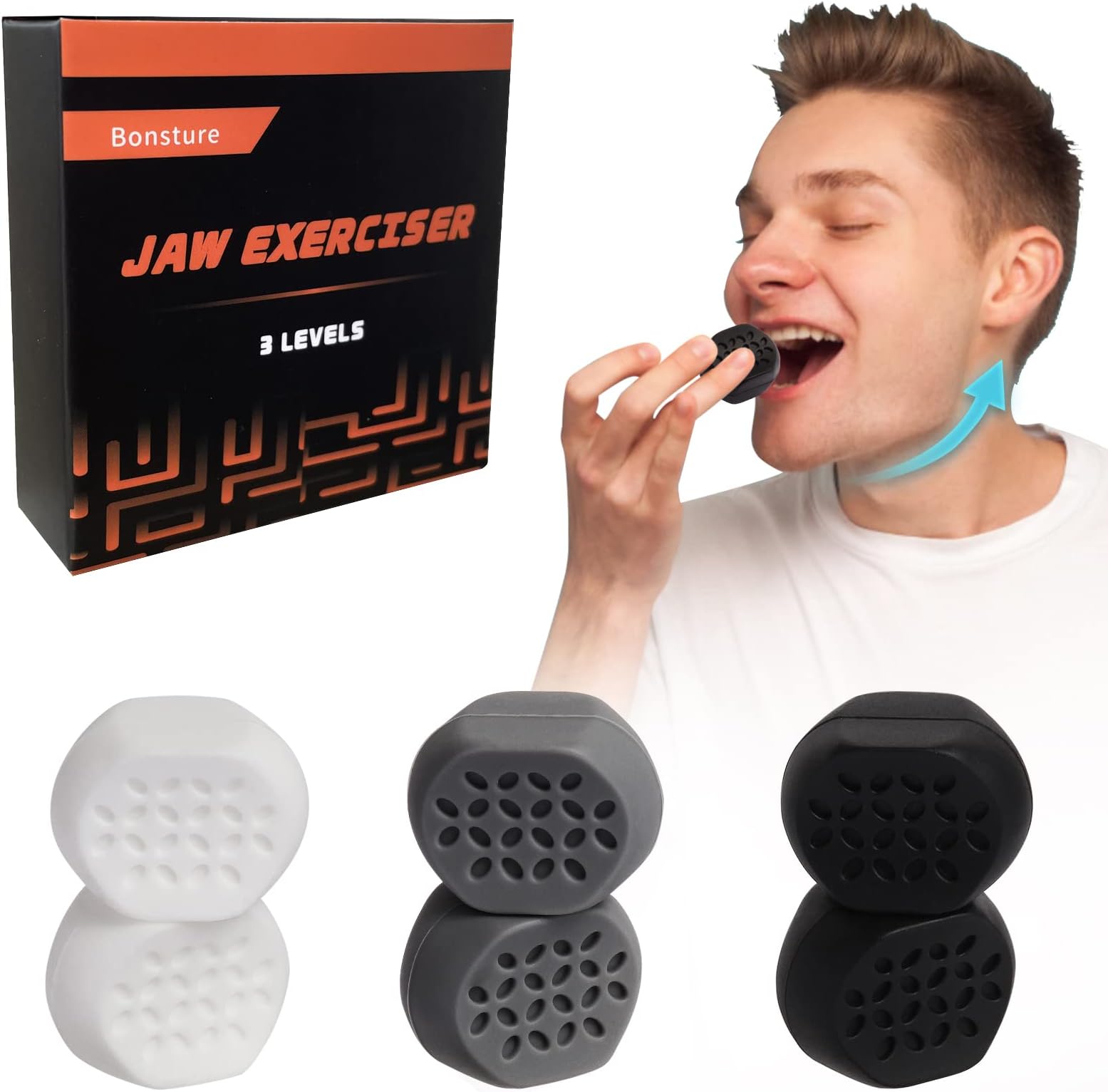Amazon.com: Jaw Exerciser for Men & Women – 3 Resistance Levels (6 pcs ...