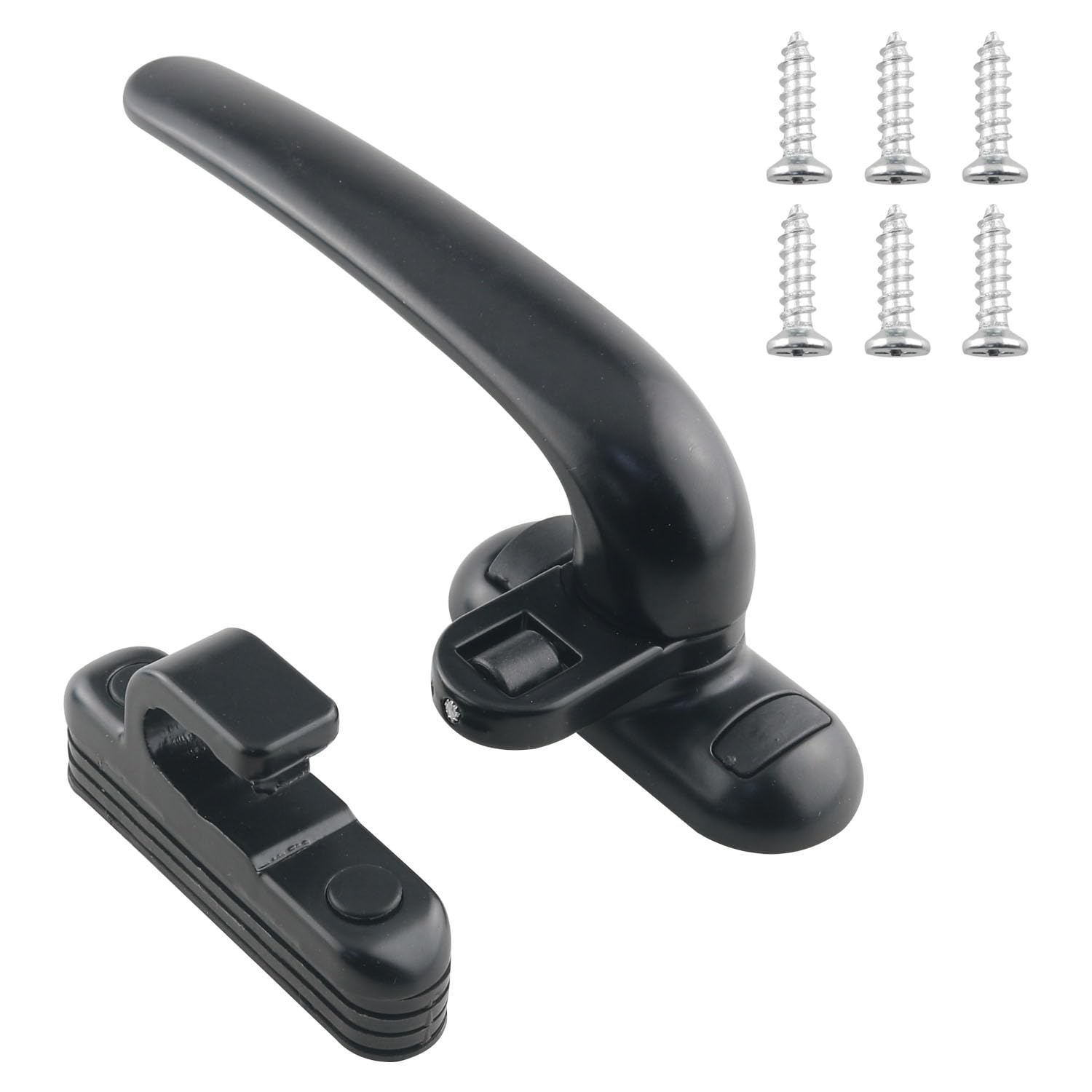 WHYHKJ Black Aluminum Alloy Door Window Locking Pulls Interior and ...