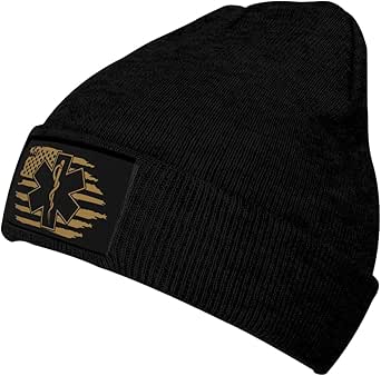 ZKFDC American Flag EMS Star of Life EMT Beanies Winter Warm Knit ...