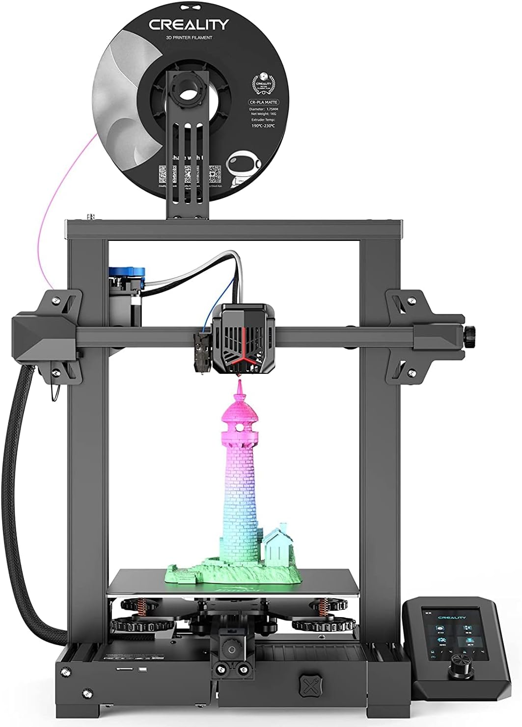 Amazon.com: Creality Ender 3 V2 Neo 3D 印表機,附 CR Touch 自動整平 PC 鋼材列印平台 金屬 ...