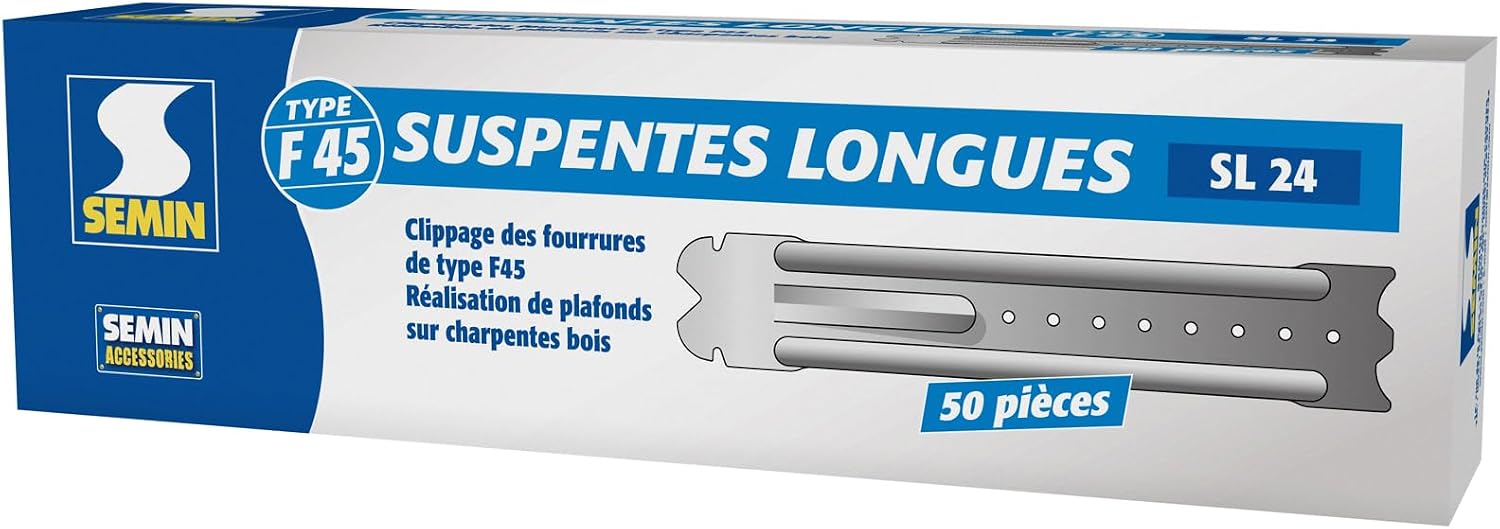 SEMIN Suspentes Longues F45 240 mm – Boîte de 50 – Acier Galvanisé ...
