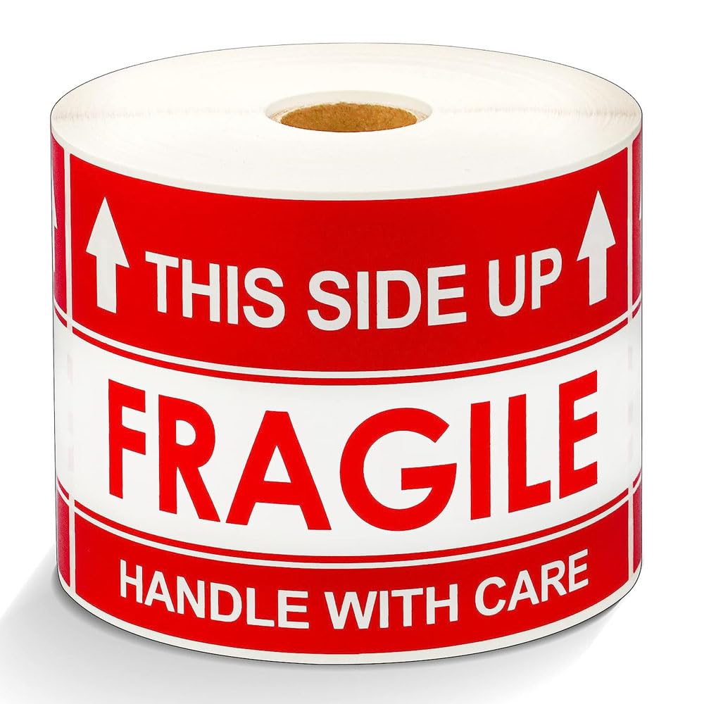 Amazon.com : 3x5 Inch Fragile Handle with Care This Side Up Adhesive ...