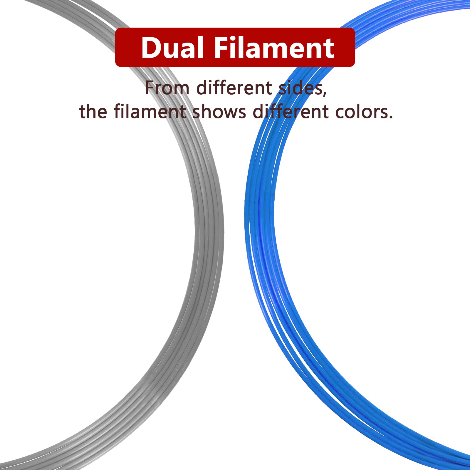 Snapklik.com : Silk PLA Filament 1.75mm, Dual Color Co-Extrusion Blue ...