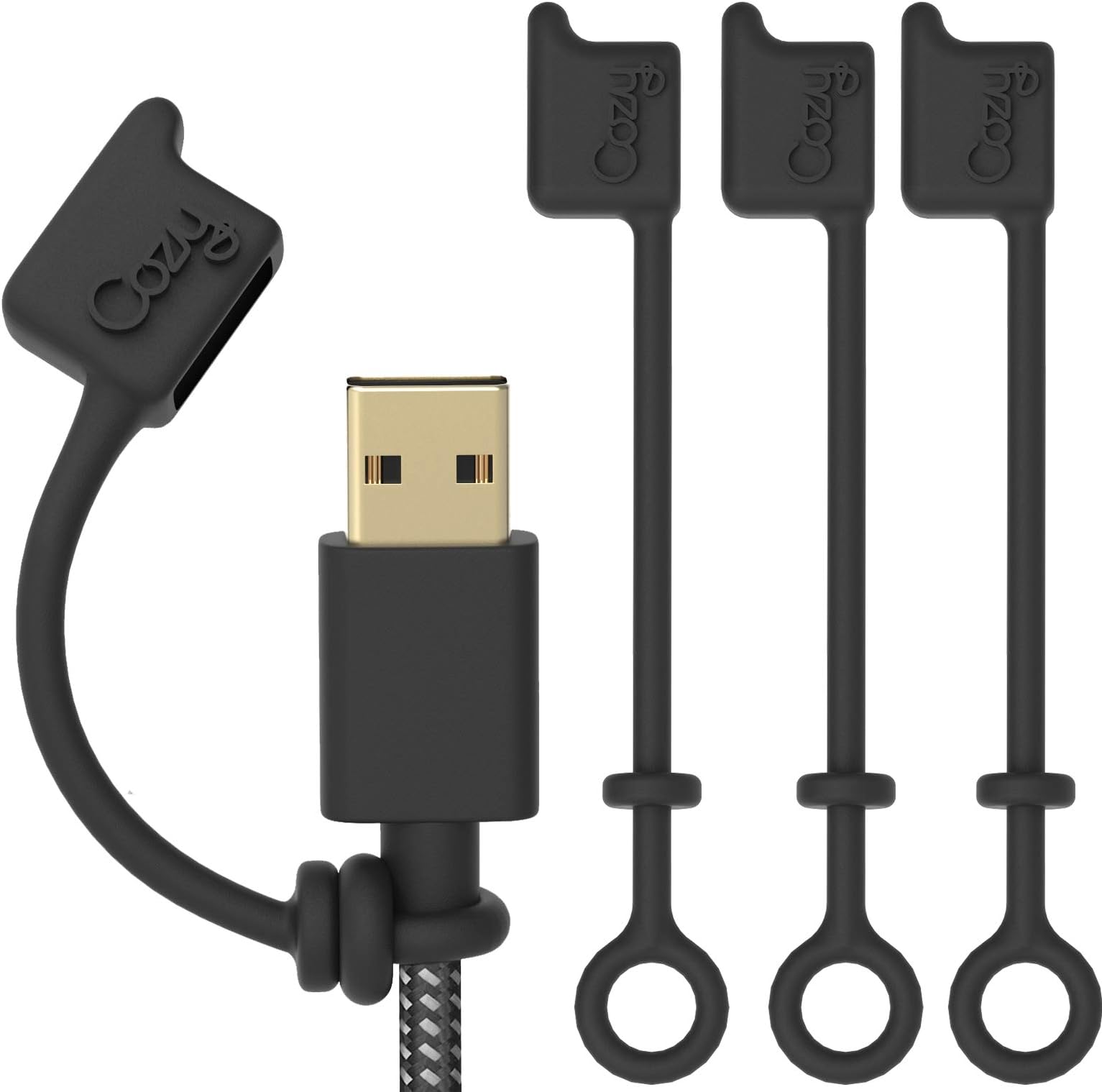 Amazon.com: [4-Pack] Cozy USB Caps/Covers/Tether for USB A Cables with ...