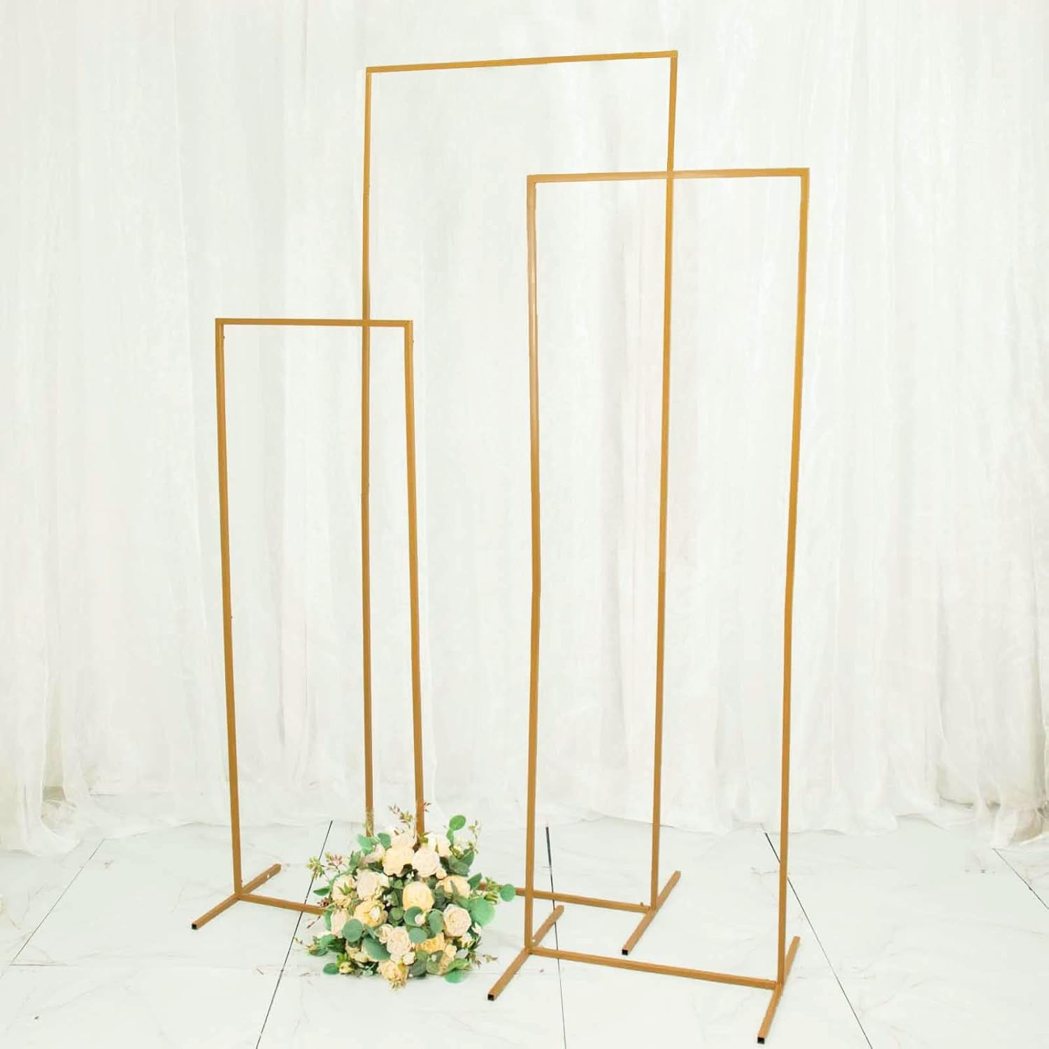 Amazon.com: Efavormart Set Of 4 | Gold Metal Frame Wedding Arch ...