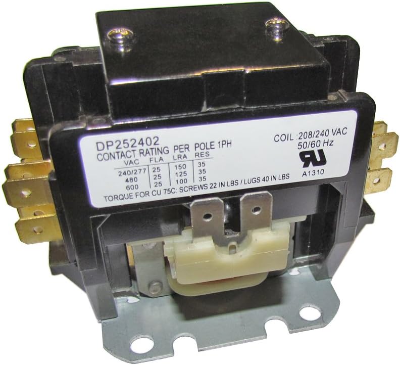 Amazon.com: Definite Purpose Contactor 2 Pole 25 FLA 240 Volt Coil 50 ...