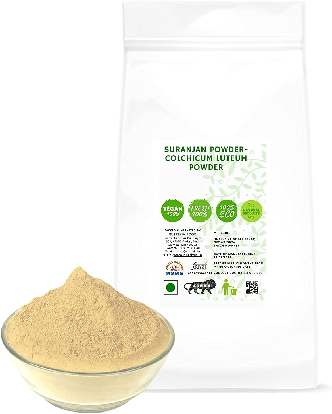LOGY Suranjan Mithi Powder/Suranjaan Sweet Powder/Colchicum Luteum ...
