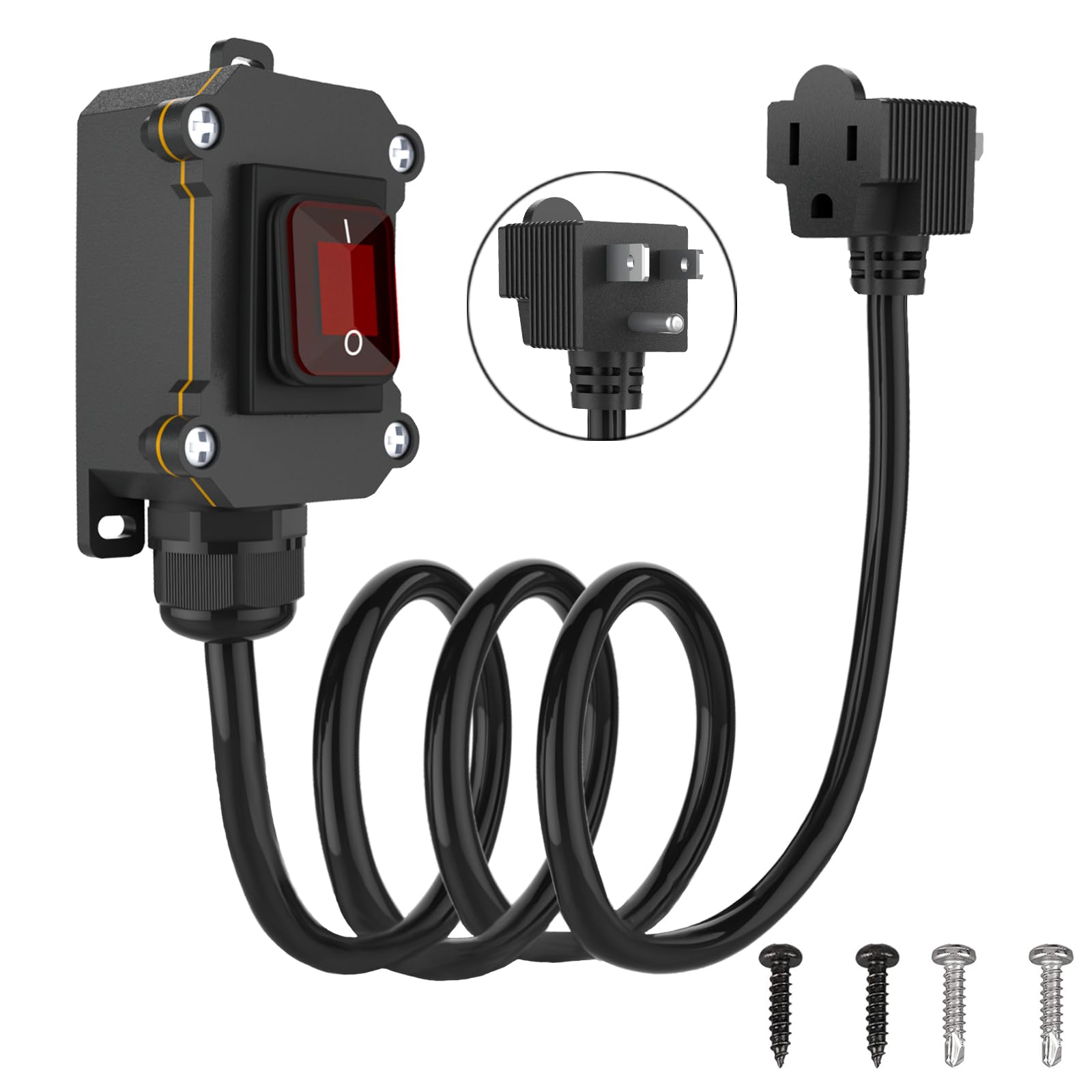 Amazon.com: KarlKers Inline Cord Switch with 10ft 14AWG Cable Piggyback ...