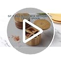 8SOM Bamboo Salt and Pepper Box with Swivel Lid and Embedded Spoon ...