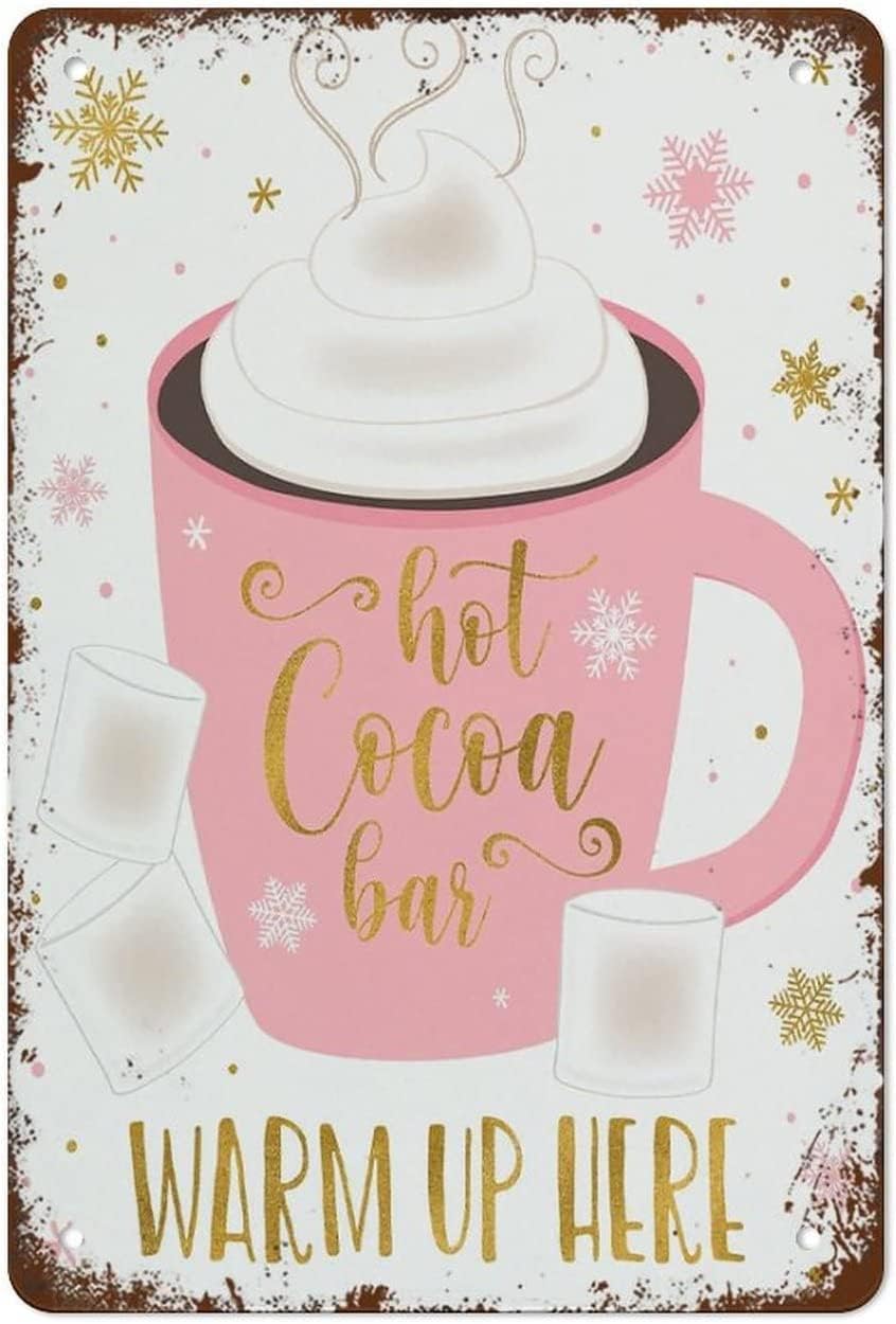 Amazon.com: Hot Cocoa Bar Sign Hot Chocolate Bar Table Sign Pink Gold ...