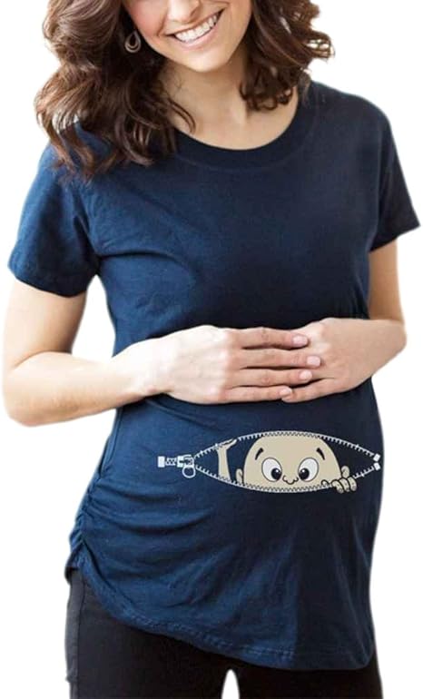 Maglietta Premaman Estate Elegante Moda Cartoon Classiche Stampa T ...