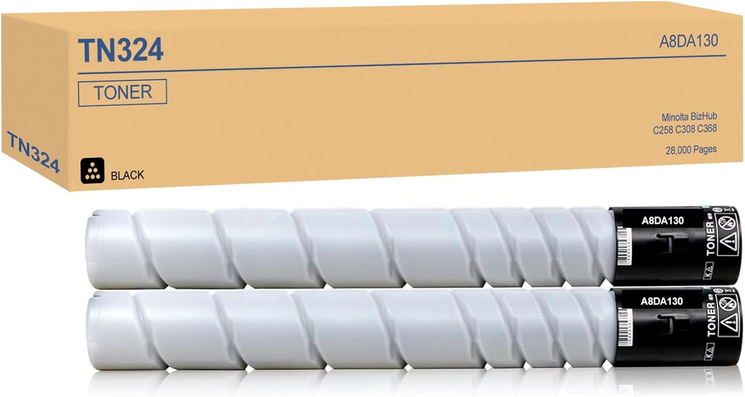Amazon.com: TN324 A8DA130 Black Toner Cartridge Compatible for Konica TN-324 TN-324K TN324K for ...