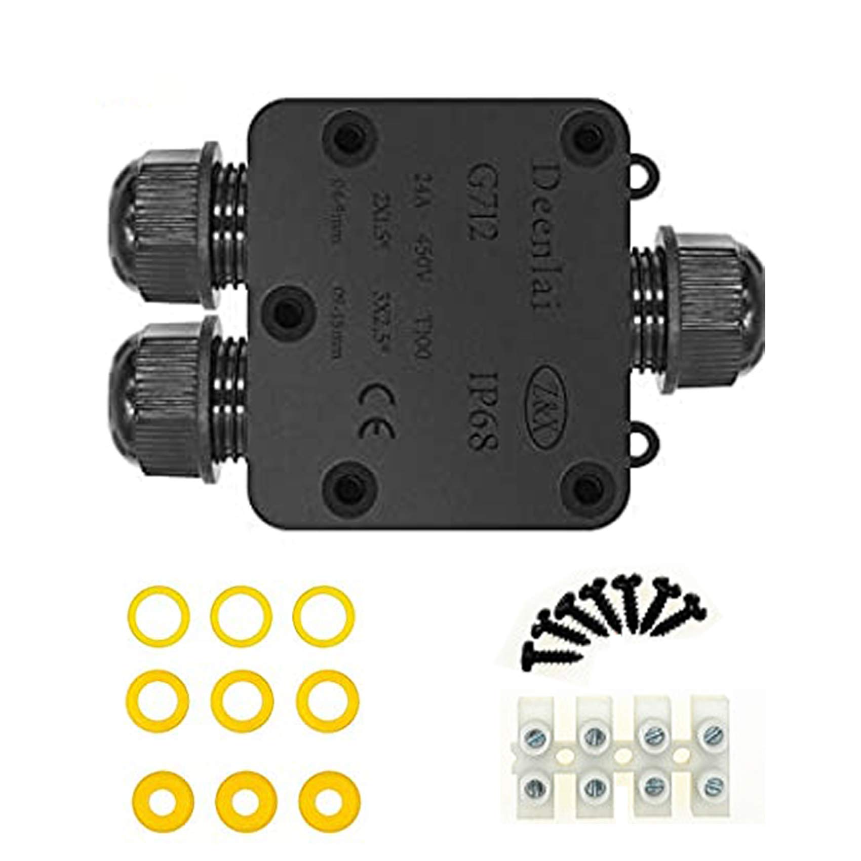 Supkeyer Ip68 3 Way Waterproof Electrical Junction Box Cable Connector ...