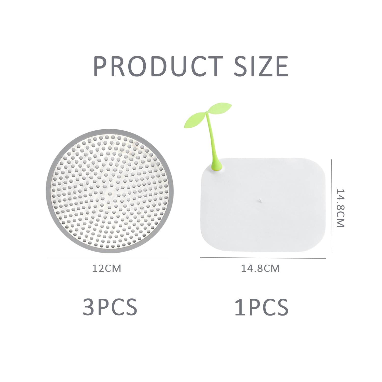 3 Shower Filters, 1 Floor Drain Cover, Shower Hair Filter, Bathtub ...