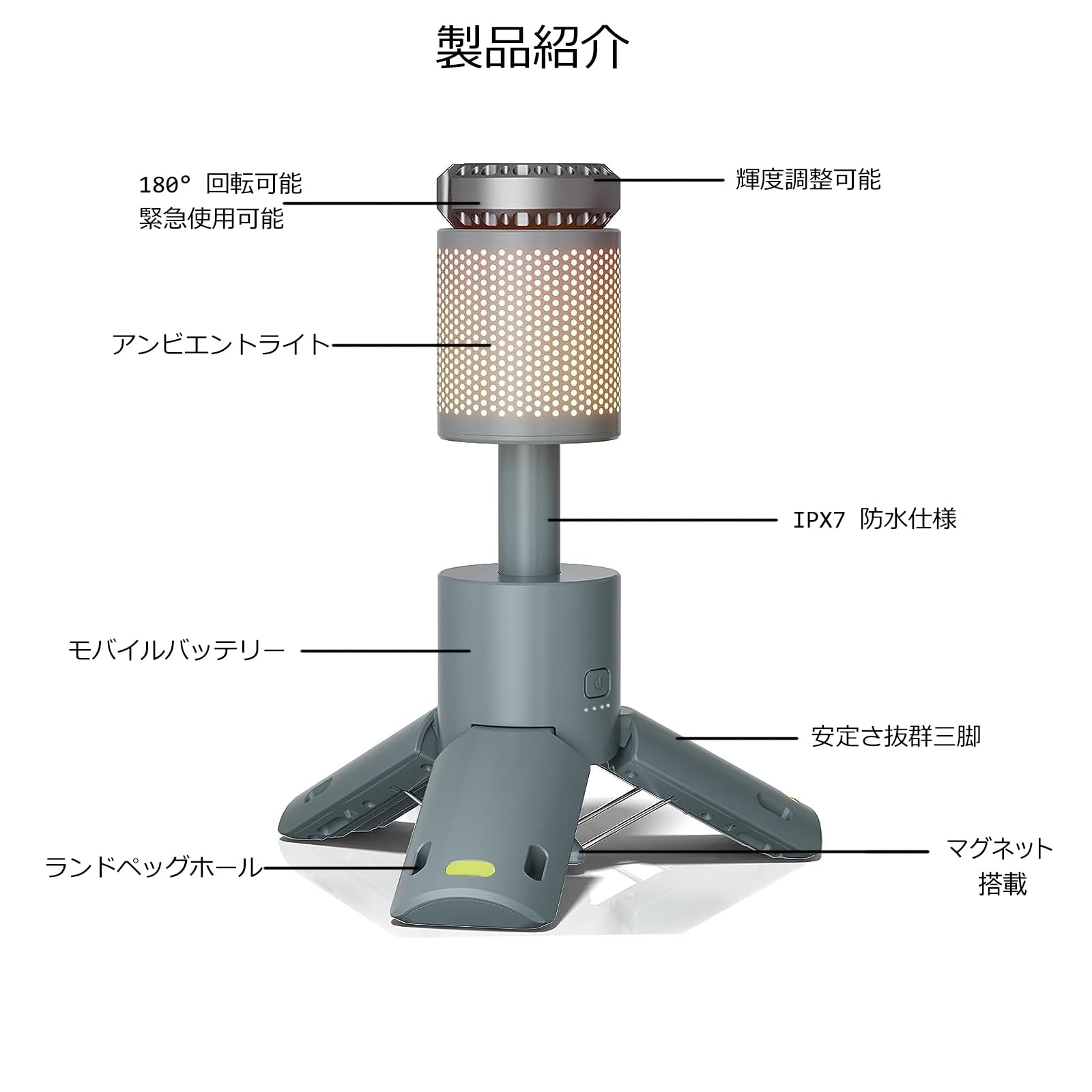 Amazon.co.jp: Camperig 充電式キャンプライト キャンプランタン