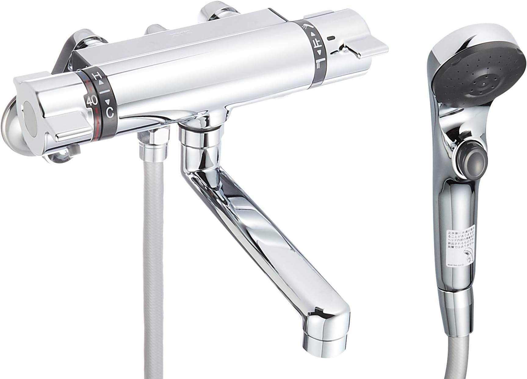 Amazon | KVK サーモスタット式シャワー メッキシャワー付 20×22×33cm KF800TNNMB | 浴室水栓