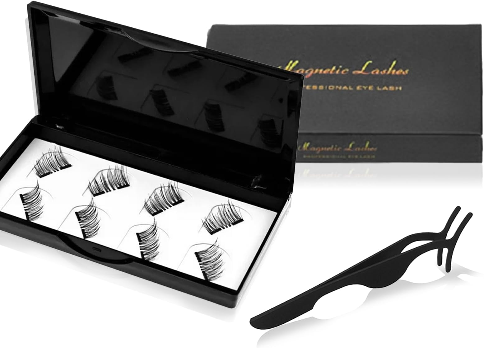 Amazon.com: No Glue Magnetic Eyelashes Natural Look, Magnetic Lashes ...