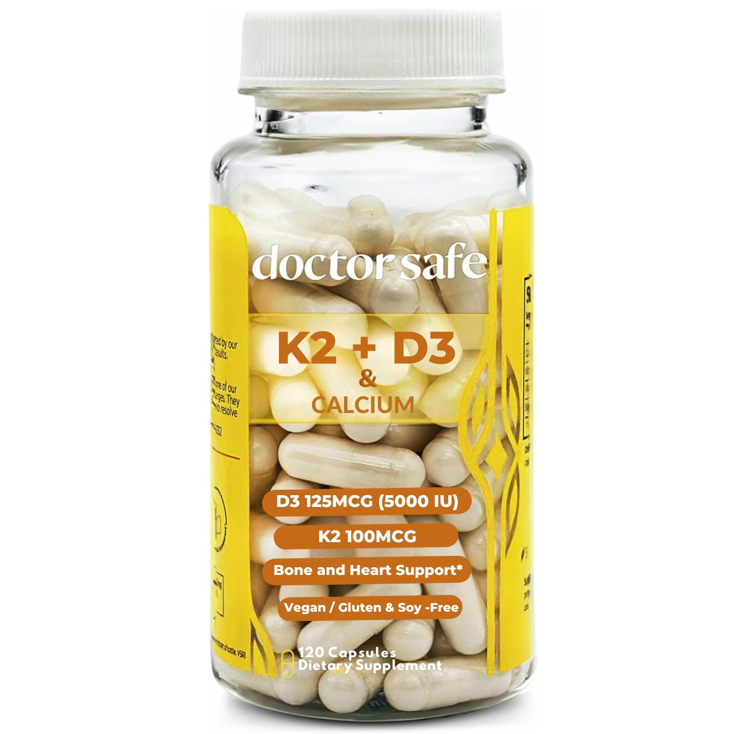 Amazon.com: DOCTOR SAFE Vitamin D3 K2 with Calcium & BioPerine MK7 + D3 ...