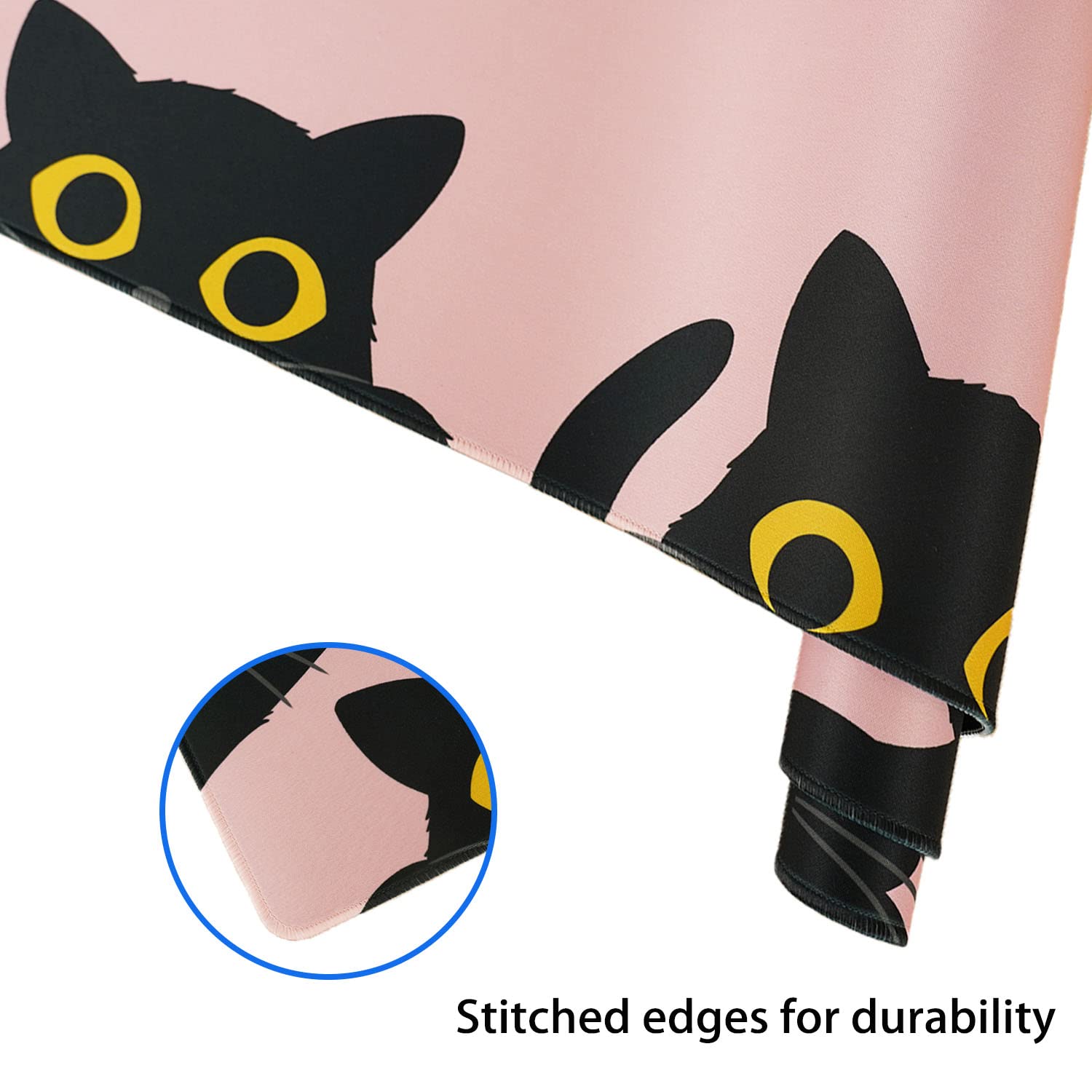 Pink Cute Cats Large Gaming Mouse Pad, Non-Slip Extended Desk Mats on ...